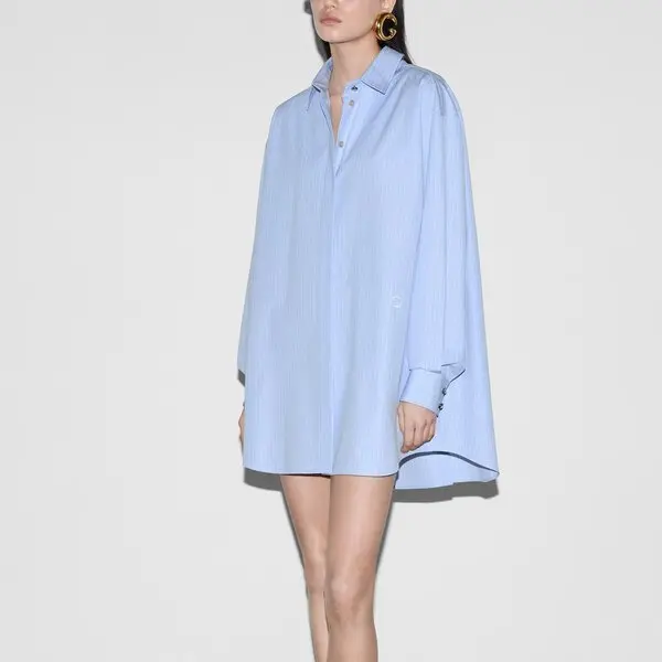 Gucci Striped Heavy Cotton Poplin Shirt
