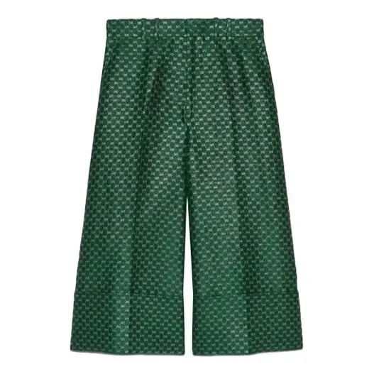 Gucci Mini Gg Lurex Flared Trousers - Green