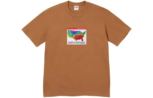 Supreme Fw23 Week7 Weather T-shirt - Brown