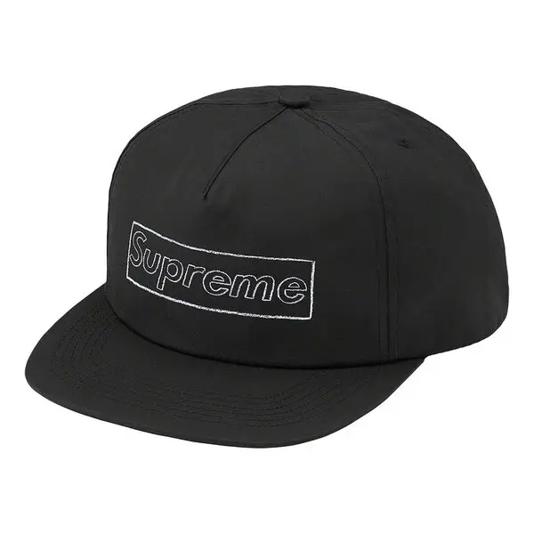 Supreme Kaws Chalk Logo 5-panel Cap - Black/white