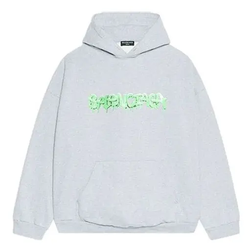 Balenciaga Slime Hoodie Wide Fit 'grey Green - Grey/green