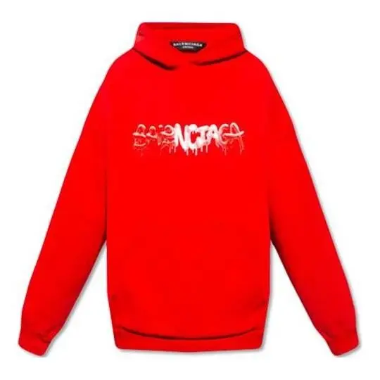 Balenciaga Ss22 Logo Hoodie - Red/white
