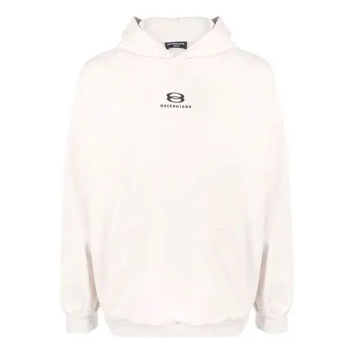 Balenciaga Unity Hoodie Wide Fit 'light Beige Black - Light Beige/black
