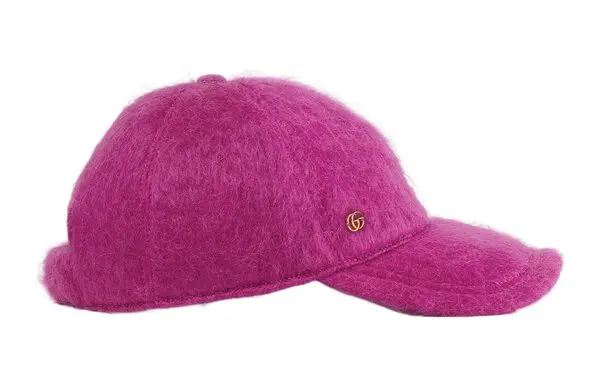 Gucci Mohair Baseball Hat With Double G 'fuchsia