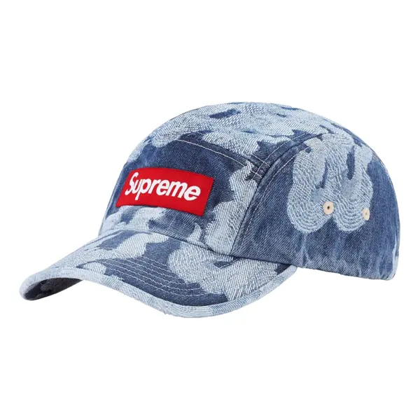 Supreme Flames Jacquard Denim Camp Cap - Teal