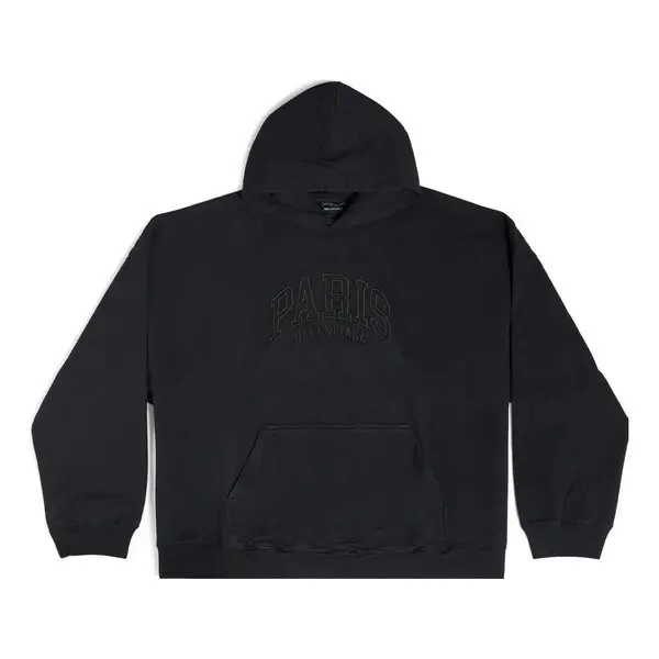 Balenciaga Wide Fit Hoodie - Black
