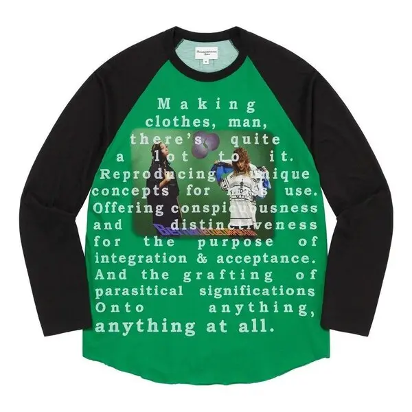 Supreme X Bernadette Corporation Raglan L/s Top 'green Black - Green/black