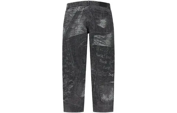 Supreme Archive Denim Jacquard Regular Jean - Dark Blue