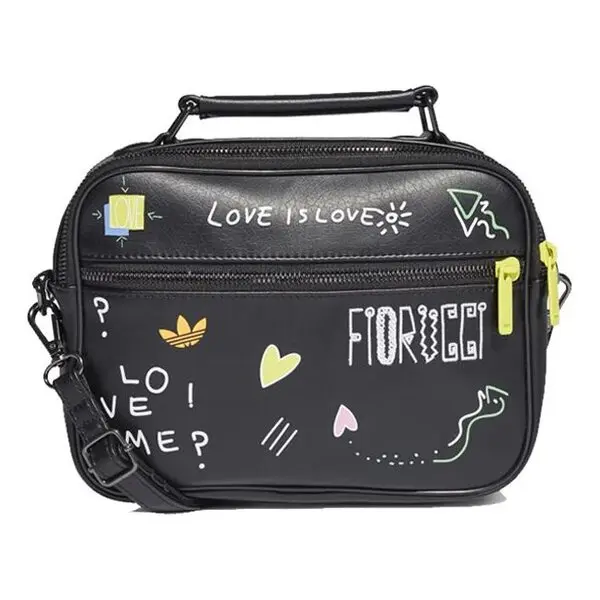 Adidas Mini Airliner Bag With Graphic Print - Black