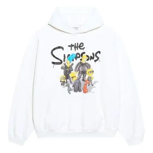Balenciaga X The Simpsons Cotton Hoodie Wide Fit - White