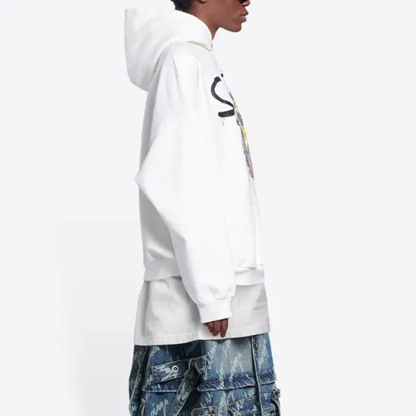 Balenciaga X The Simpsons Cotton Hoodie Wide Fit - White