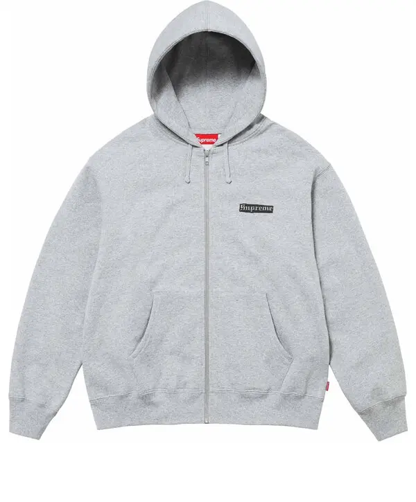 Supreme Spread Zip Up Hooded Sweatshirt - Grey