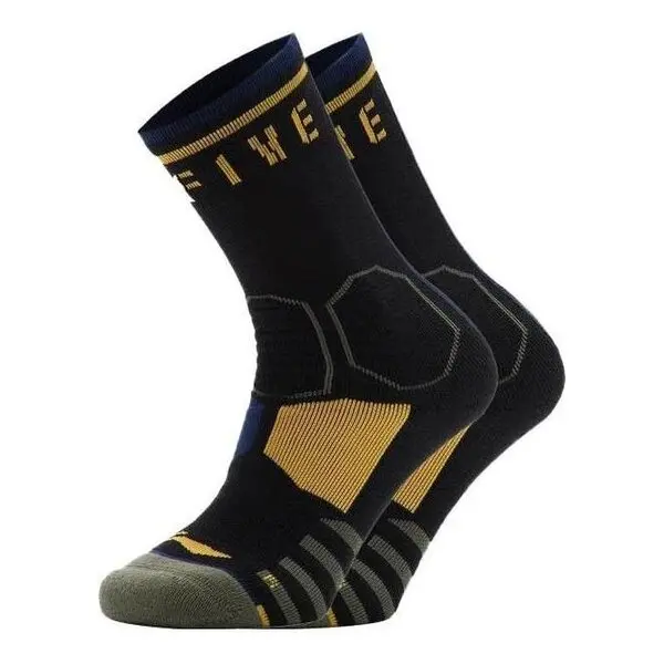 LI-NING Badfive Mid Cut Basketball Socks - Black/yellow
