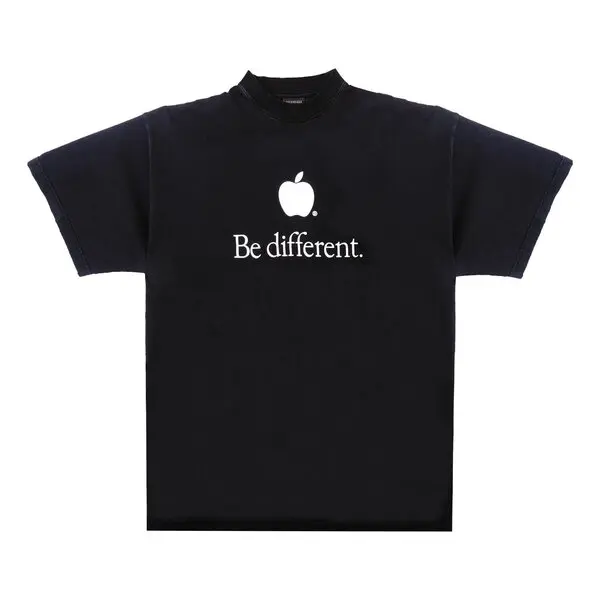 Balenciaga Be Different" Graphic T-shirt - Black/white
