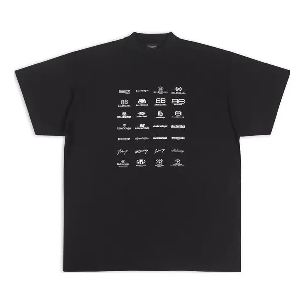 Balenciaga Archives Logos T-shirt Oversized - Black
