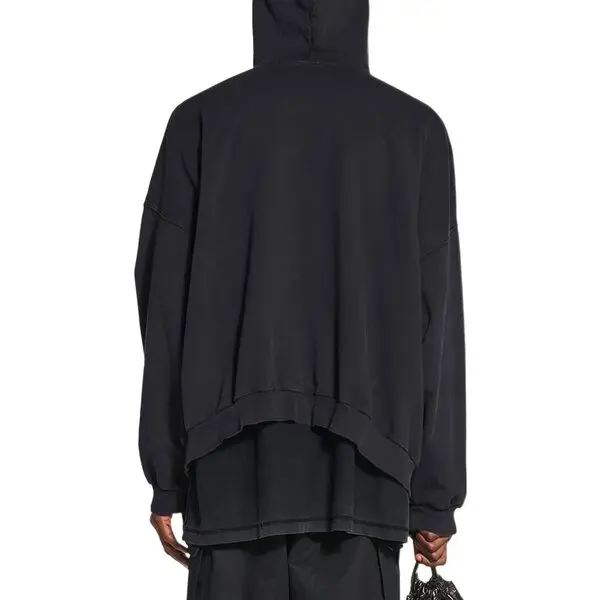 Balenciaga Oversized Popover Hoodie - Black/white