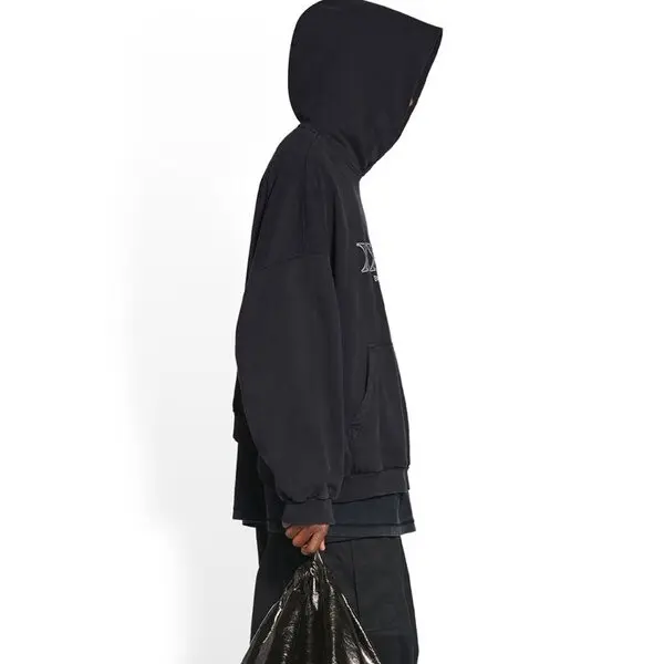 Balenciaga Oversized Popover Hoodie - Black/white