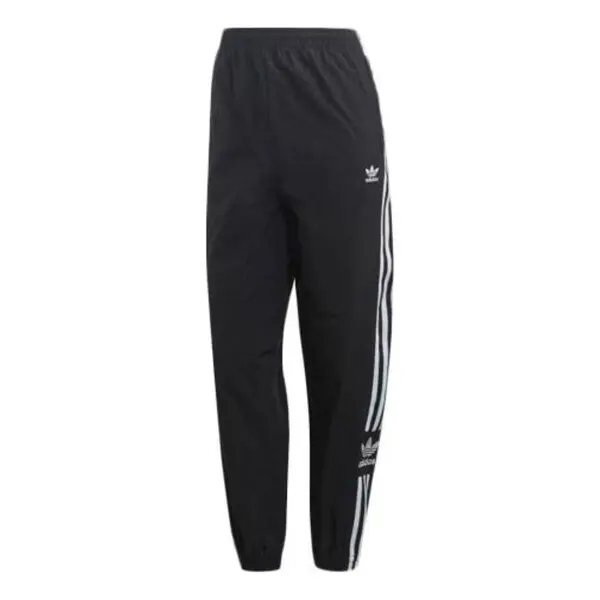 Adidas Track Pants With Gathered Cuffs And Trefoil Logo Graphics - Black