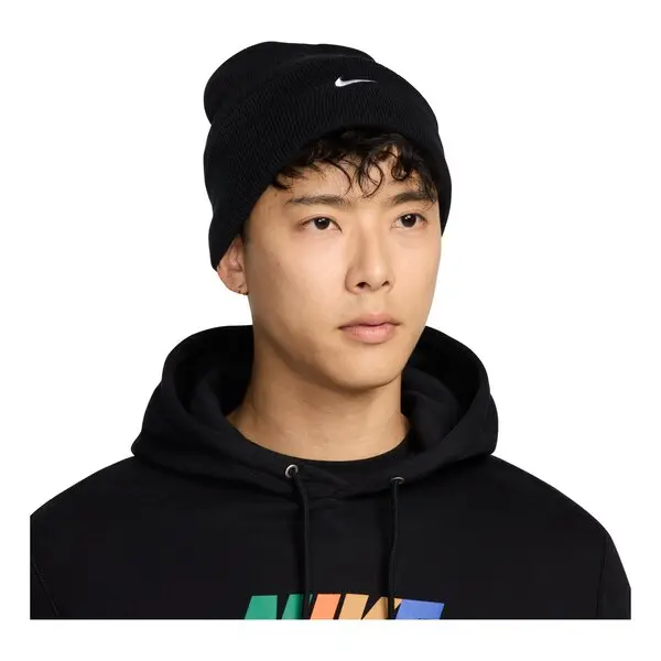 Nike Peak Swoosh Beanie - Black/white
