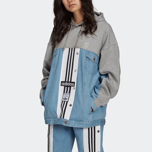 Adidas Denim Jacket Asia Sizing 'blue Grey