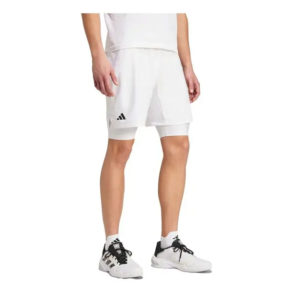 Adidas Tennis Pro Aeroready Shorts And Inner Shorts Set - White