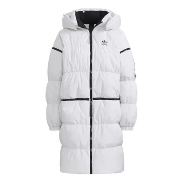 Adidas Long Zip Down Jacket Asia Sizing - White