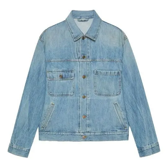 Gucci X Freya Hartas Animal Embroidered Denim Jacket - Blue
