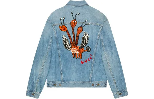 Gucci X Freya Hartas Animal Embroidered Denim Jacket