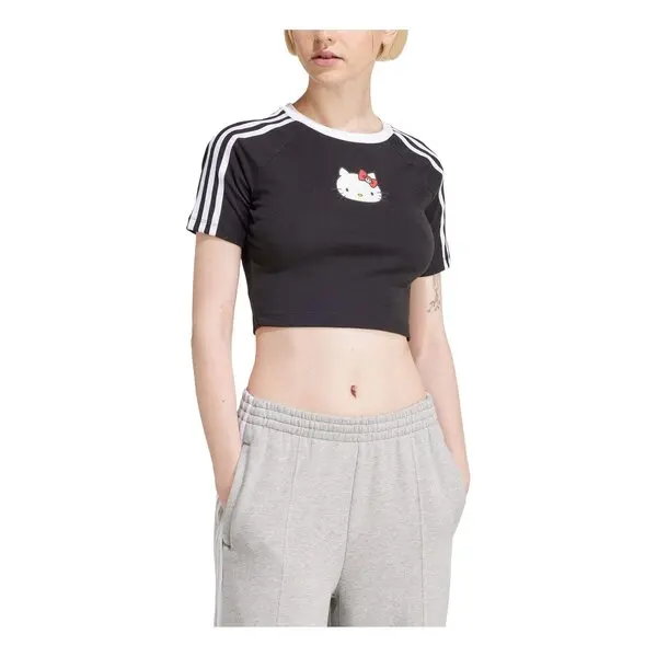 Adidas X Hello Kitty Cropped T-shirt - Black