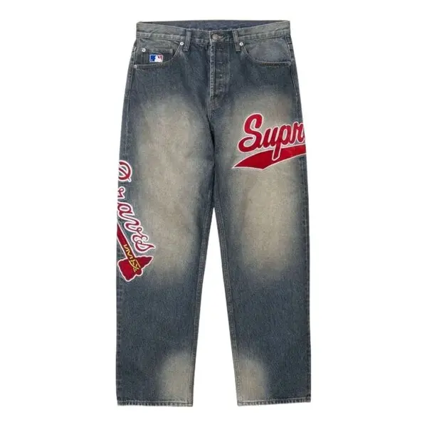 Supreme X Mitchell & Ness Atlanta Braves Loose Fit Jean - Blue