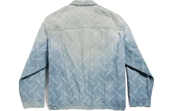 Balenciaga Diagonal Allover Oversized Denim Jacket