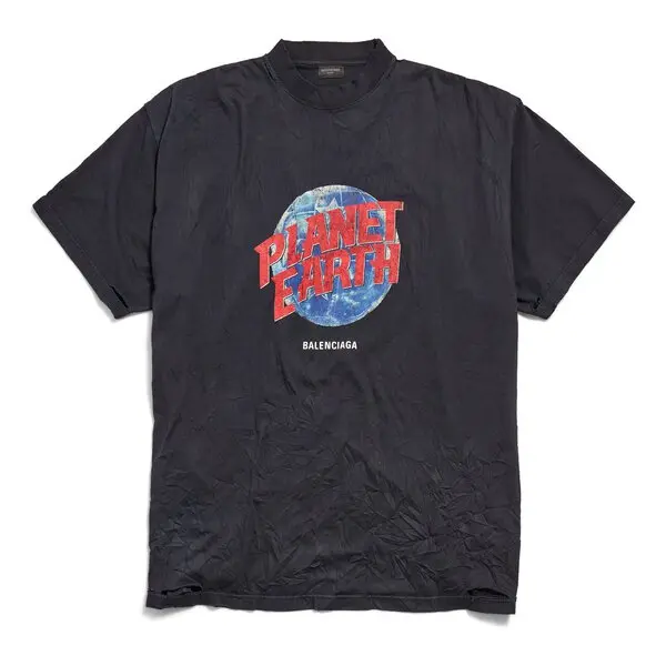 Balenciaga Planet Earth T-shirt Oversized - Black
