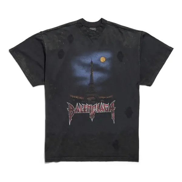 Balenciaga Moon Double Front T-shirt Oversized - Black