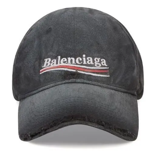 Balenciaga Political Campaign Destroyed Baseball Cap - Black