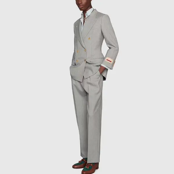Gucci Sharkskin Wool Tailored Pants