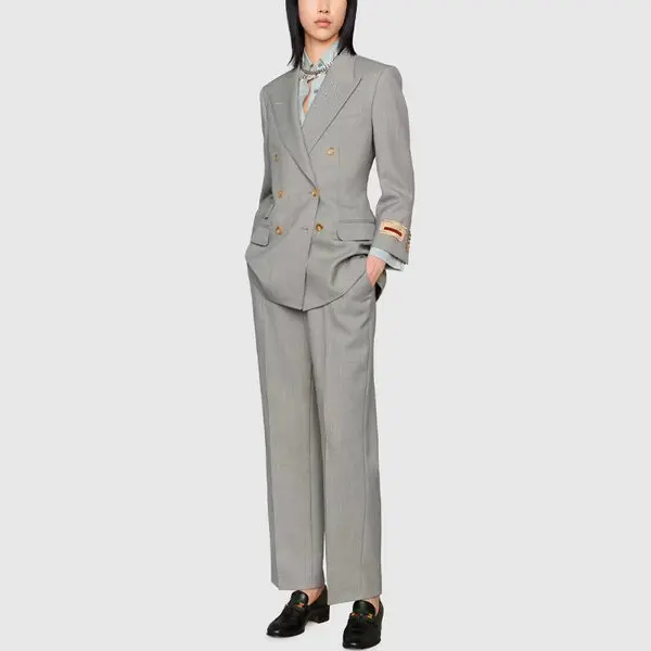 Gucci Sharkskin Wool Tailored Pants