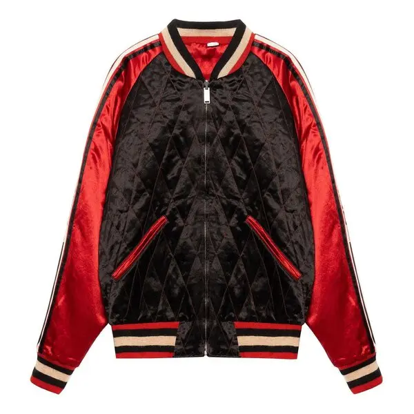 Gucci Reversible Acetate Bomber Jacket Red