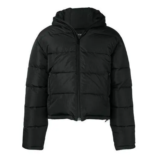 Balenciaga Small Logo Print Down Jacket - Black