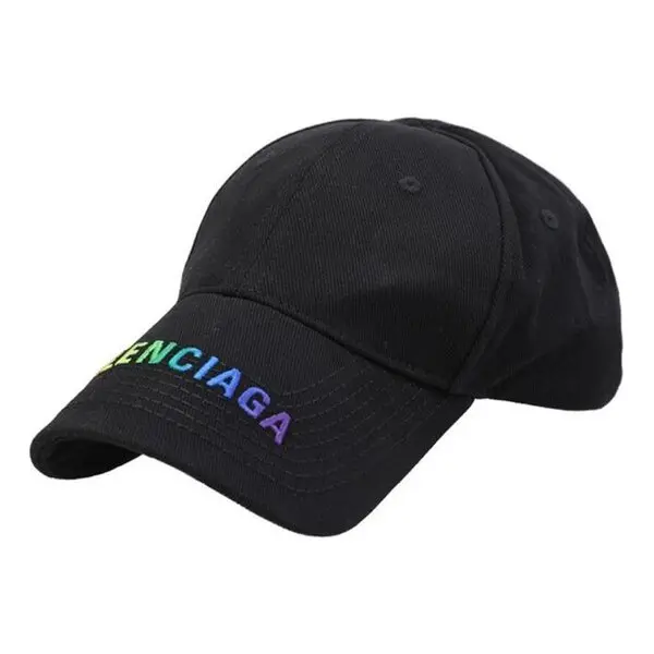 Balenciaga Embroidered Logo Cap - Black
