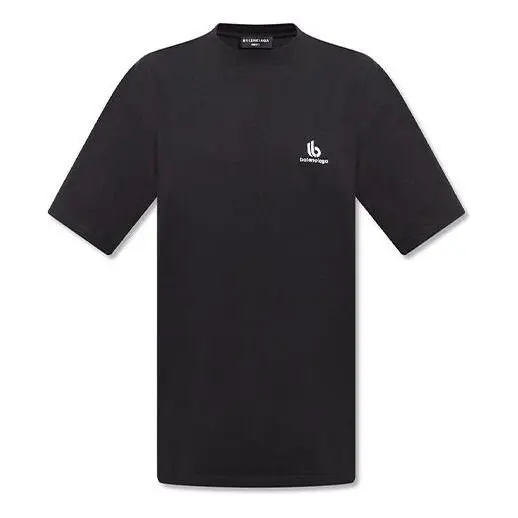 Balenciaga Sporty B Logo T-shirt Boxy Fit - Black