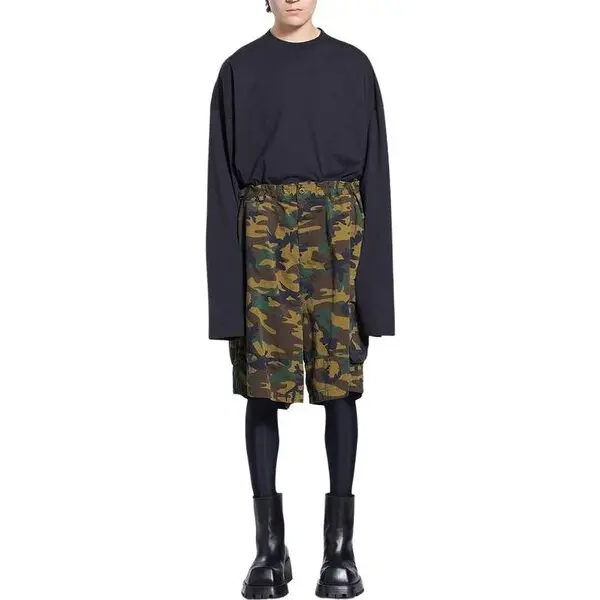 Balenciaga Camouflage Cargo Kick Shorts