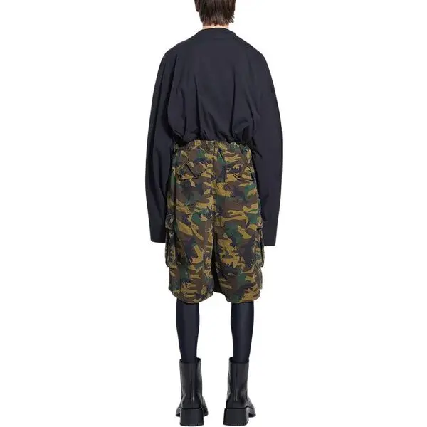 Balenciaga Camouflage Cargo Kick Shorts