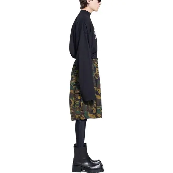 Balenciaga Camouflage Cargo Kick Shorts