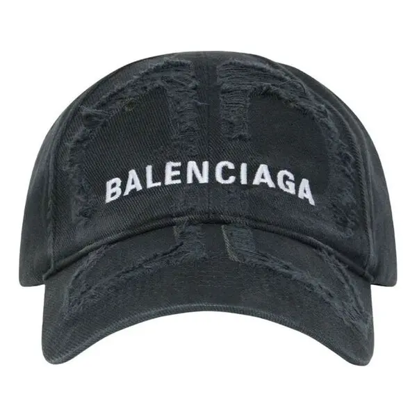 Balenciaga Laser Destroyed Baseball Cap - Black/white