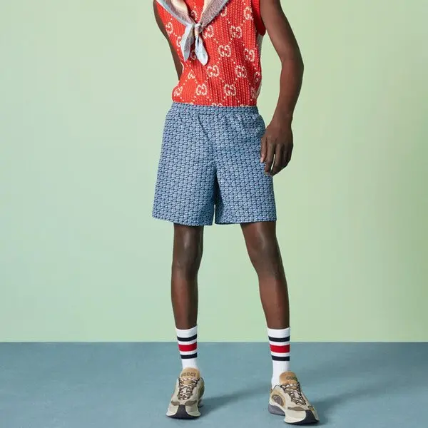 Gucci Interlocking G Print Nylon Swim Shorts