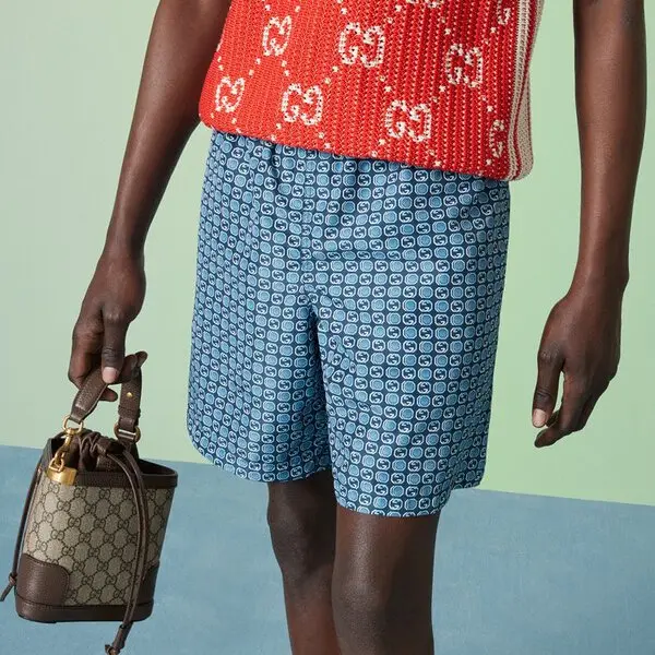 Gucci Interlocking G Print Nylon Swim Shorts