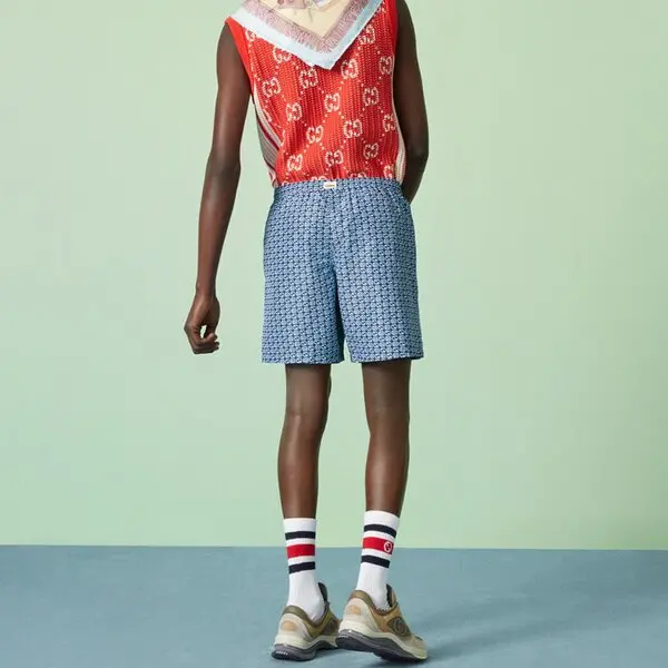 Gucci Interlocking G Print Nylon Swim Shorts