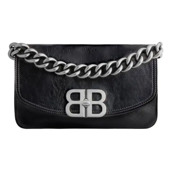Balenciaga Bb Soft Small Flap Bag - Black