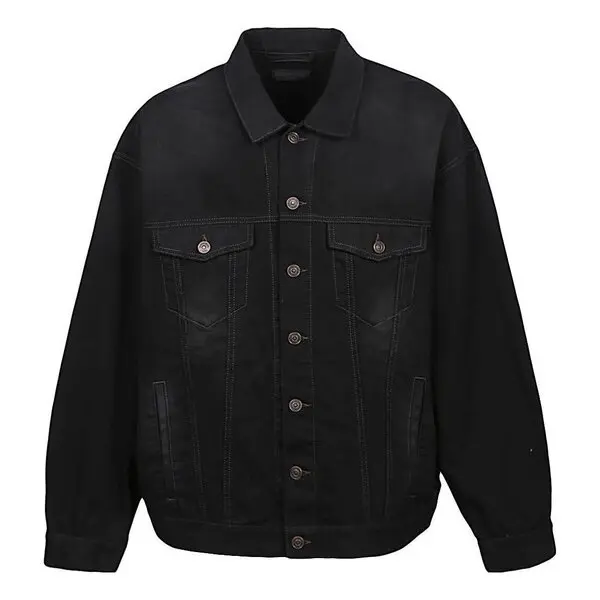Balenciaga Gaffer Taped Political Campaign Denim Jacket - Black