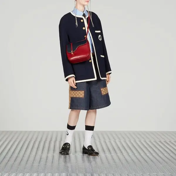 Gucci Retro Tweed Jacket With Embroidery